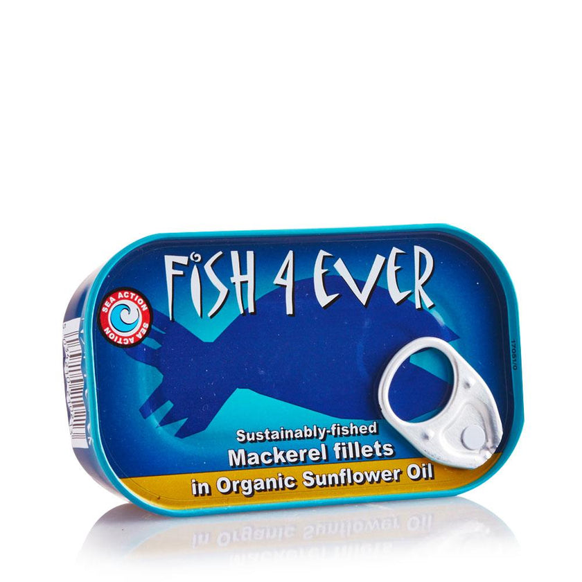 Fish4Ever Mackerel Fillet in Organic Sunflower Oil 120g – Biorganic
